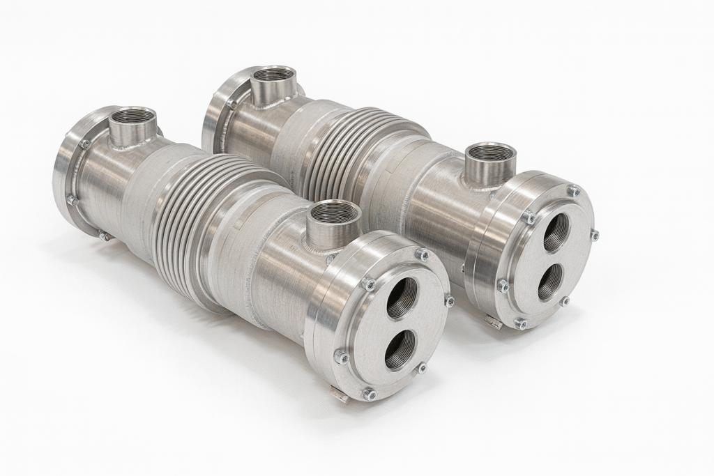Stainless steel water–water shell & tube heat exchanger with expansion ...